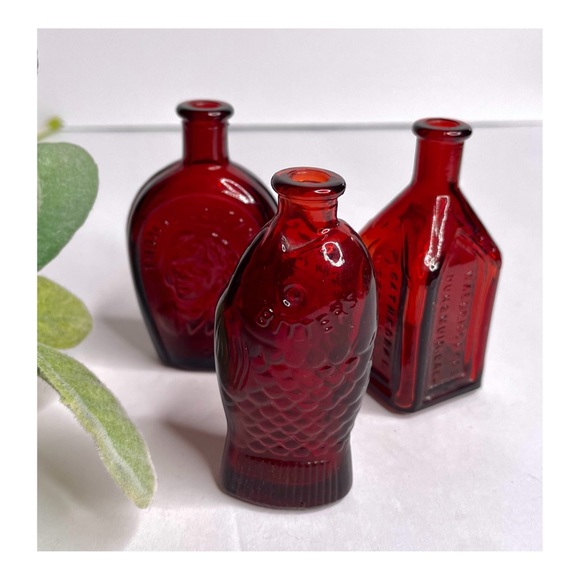 Vintage | Accents | Vintage Ruby Red Glass Bitters Apothecary Medicine ...